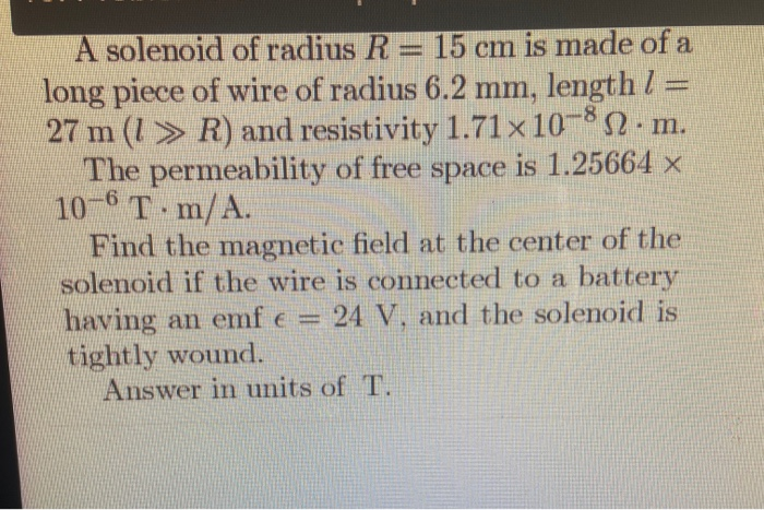 Solved A solenoid of radius R = 15 cm is made of a long | Chegg.com