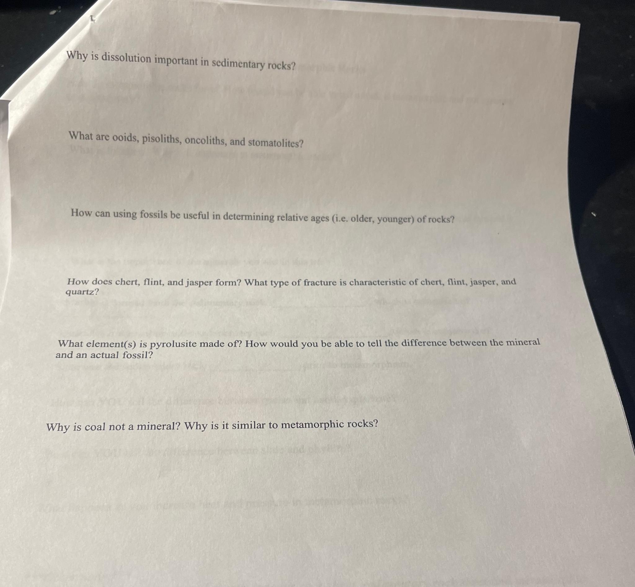 Solved Why is dissolution important in sedimentary | Chegg.com