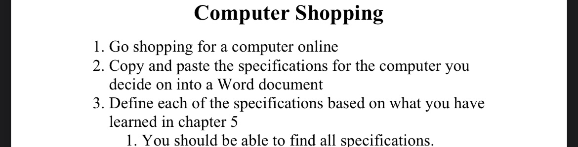 Solved Computer ShoppingGo shopping for a computer | Chegg.com