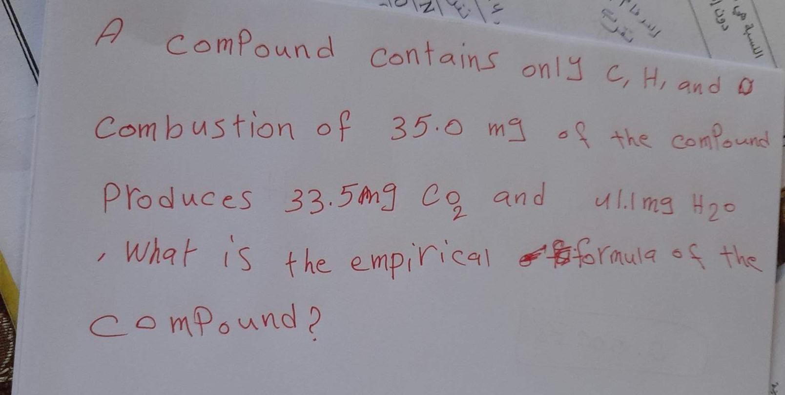 Solved A compound contains only c,H, and D Combustion of | Chegg.com
