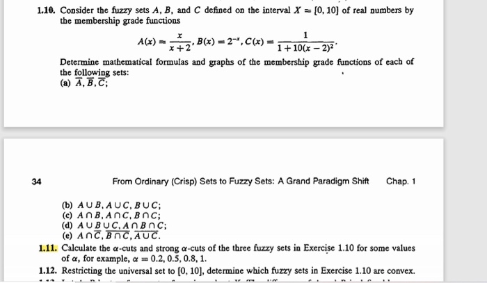 Solved 110 Consider The Fuzzy Sets A B And C Defined On