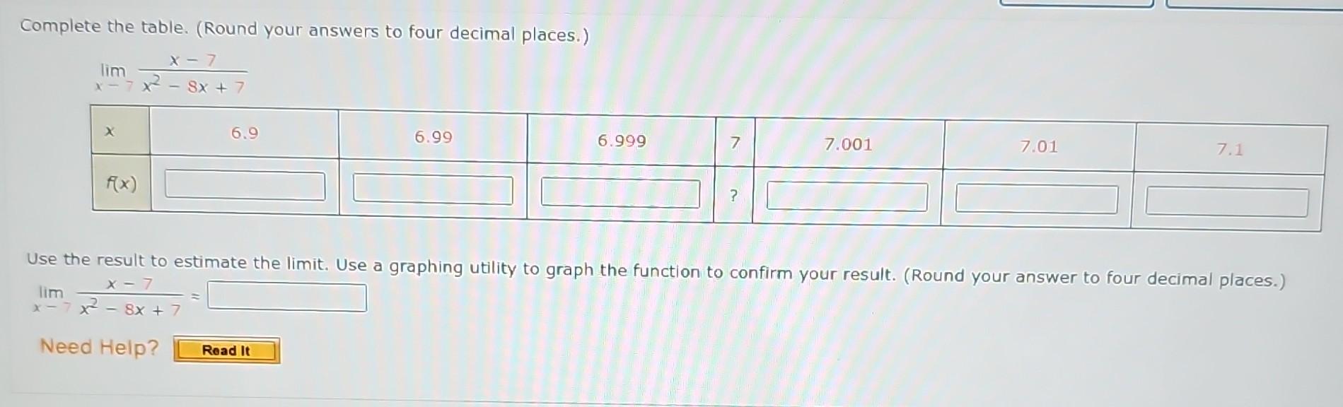 Solved Complete the table. (Round your answers to four | Chegg.com