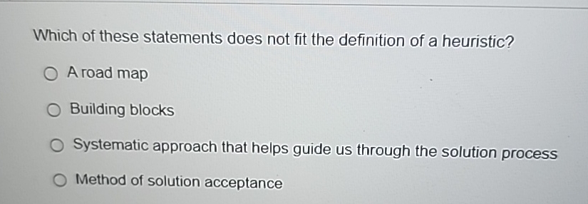 Solved Which of these statements does not fit the definition | Chegg.com