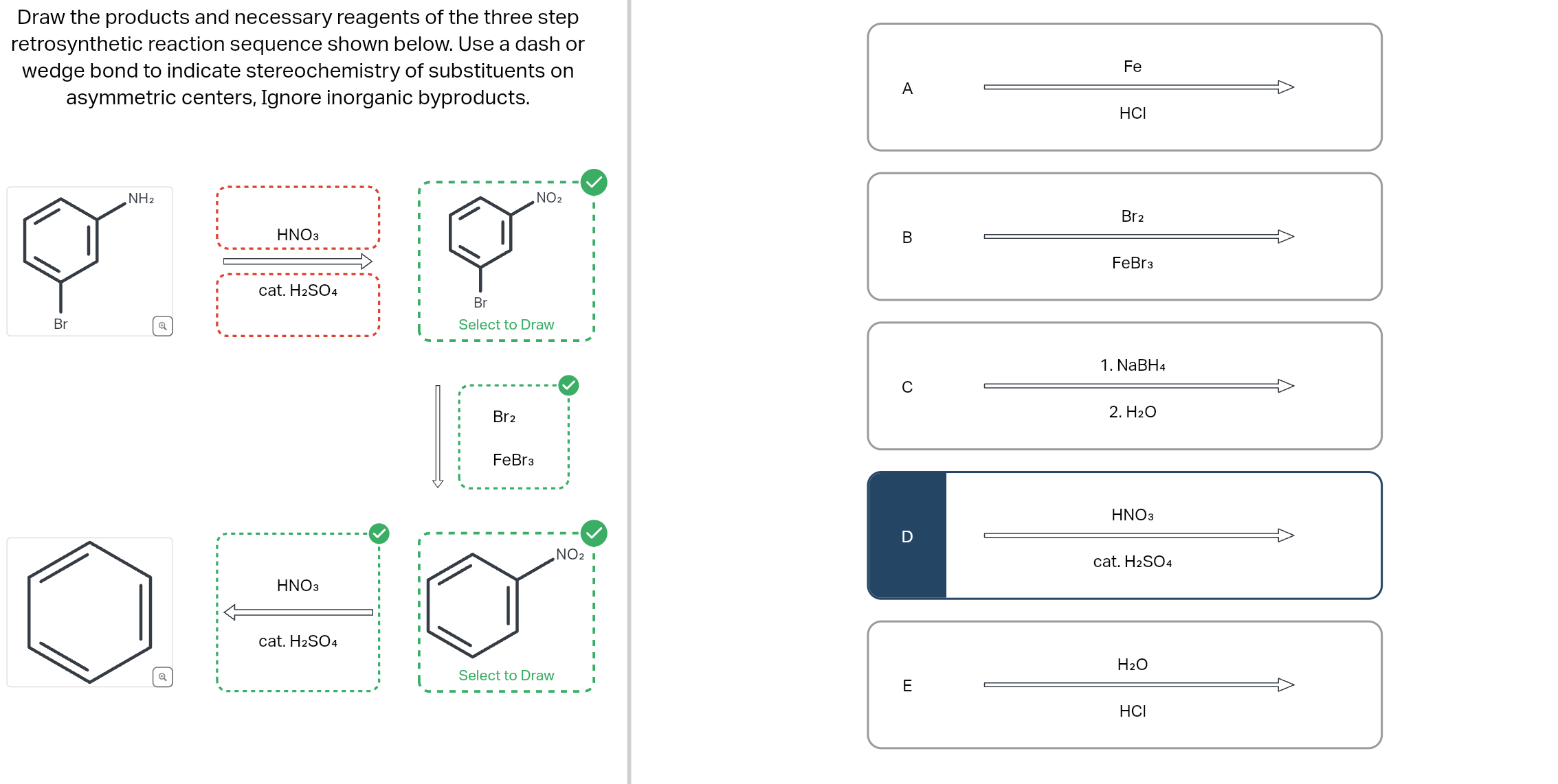 Solved Draw the products and necessary reagents of the three | Chegg.com