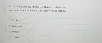 Solved In the movie analogy for the EPOR model, which stage | Chegg.com