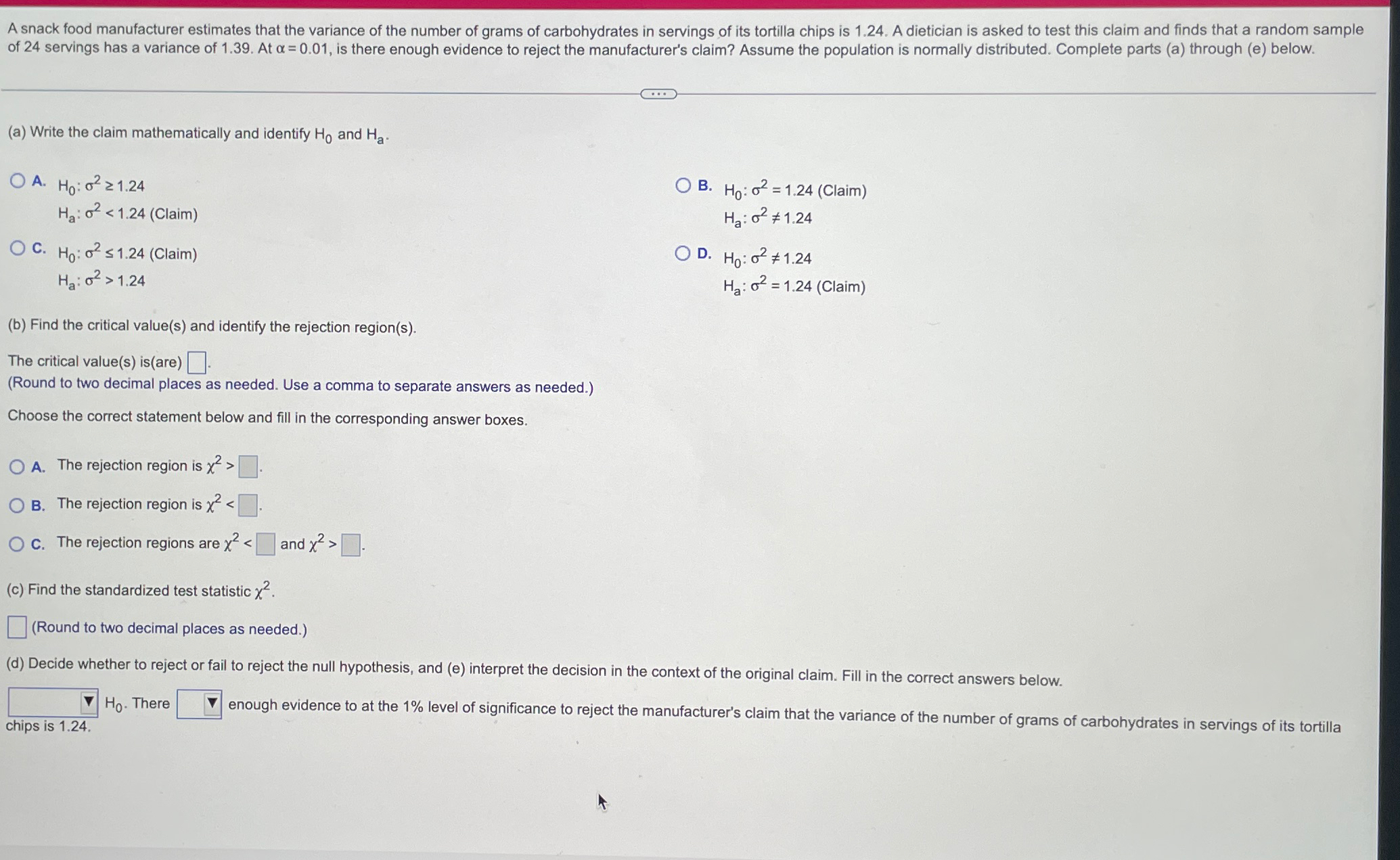 Solved (a) ﻿Write the claim mathematically and identify H0 | Chegg.com