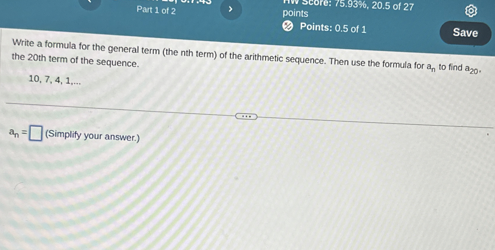 Solved Part 1 ﻿of 2nvv score: 75.93%,20.5 ﻿of | Chegg.com