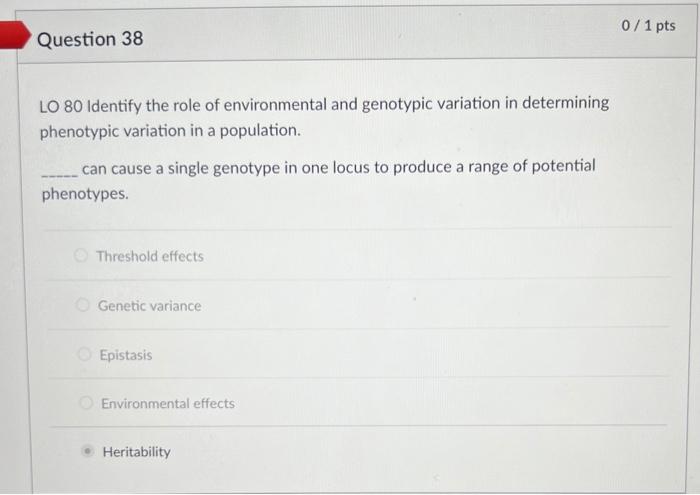 Solved LO 80 Identify the role of environmental and | Chegg.com