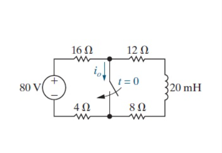 Solved The switch in the circuit (Figure 1) ﻿has been open | Chegg.com