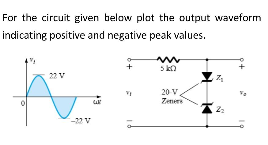 Solved For the circuit given below plot the output waveform | Chegg.com
