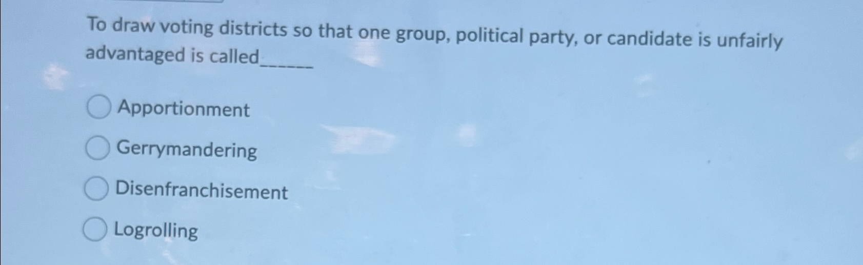 Solved To draw voting districts so that one group, political | Chegg.com