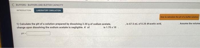 Solved BUFFERS BUFFERS AND BUFFER CAPACITY INTRODUCTION | Chegg.com