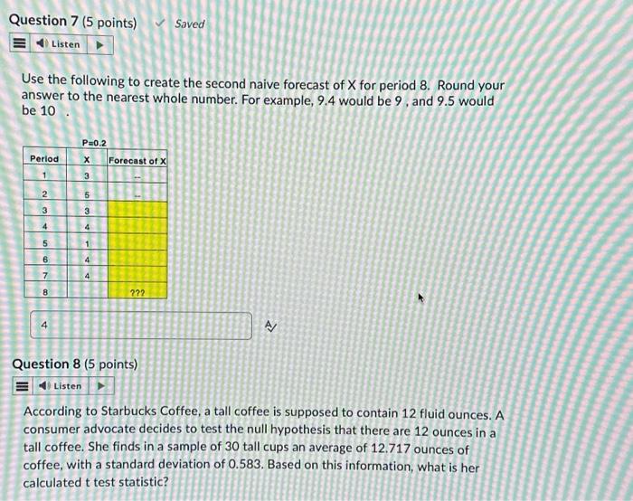 Solved Use the following to create the second naive forecast | Chegg.com