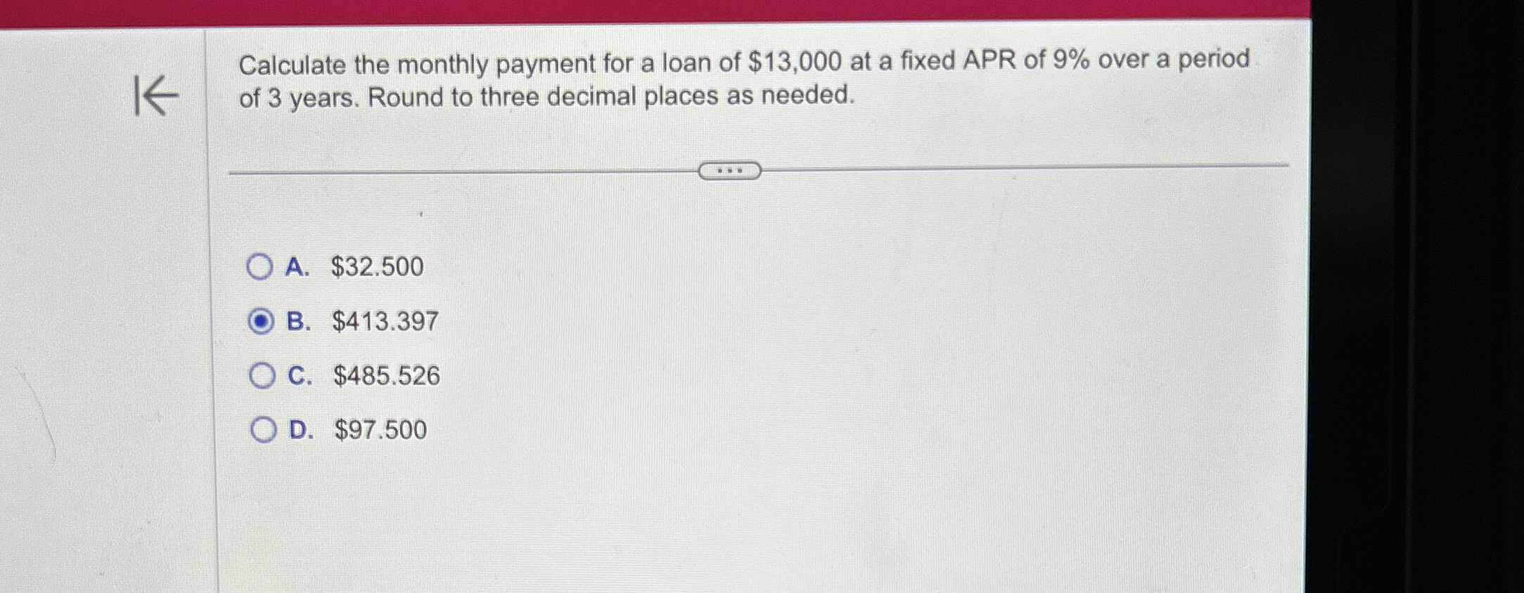 Solved Calculate the monthly payment for a loan of $13,000 | Chegg.com