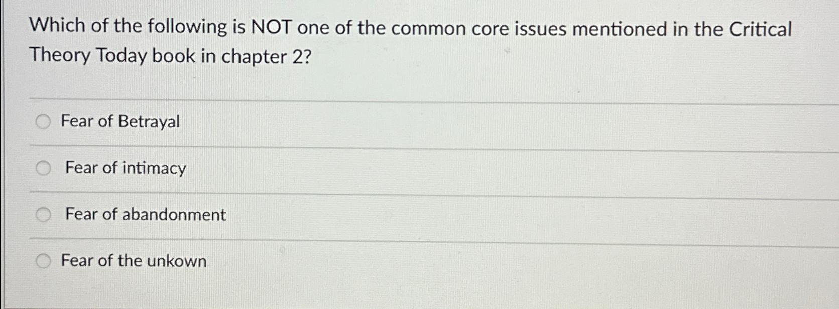 Solved Which of the following is NOT one of the common core | Chegg.com
