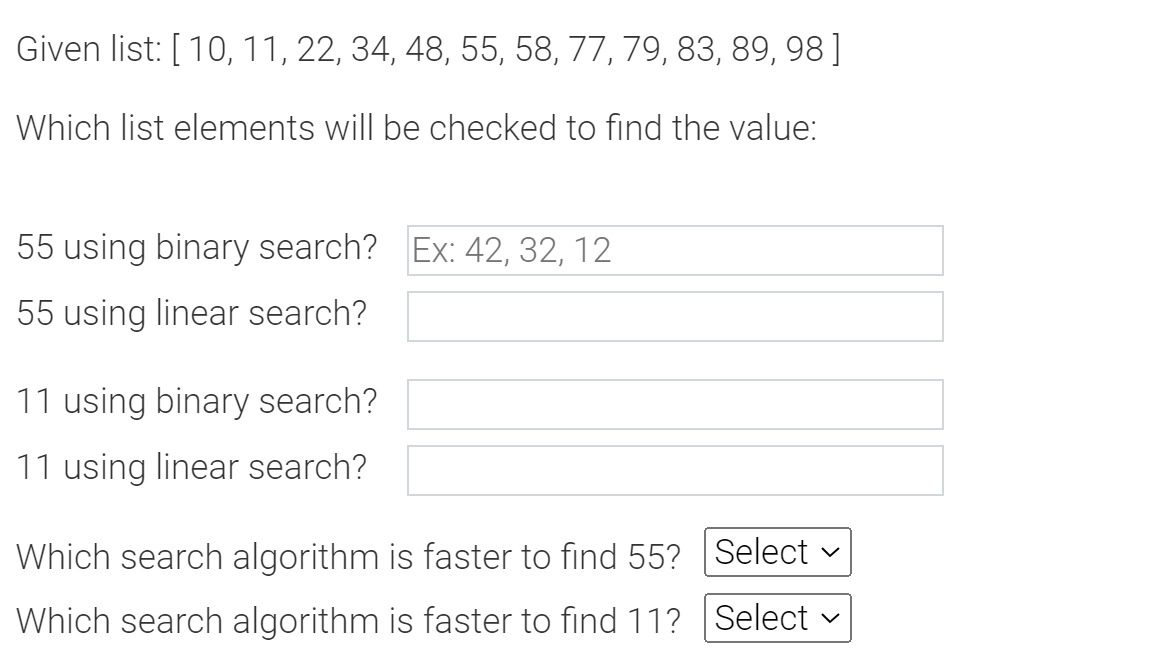 Solved Given list: ]Which list elements will be checked to | Chegg.com