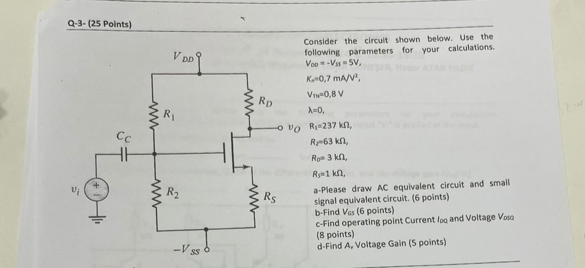 Solved Q-3-(25 Points)Consider the circuit shown below. Use | Chegg.com Solved Q-3-(25 Points)Consider the circuit shown below. Use | Chegg.com