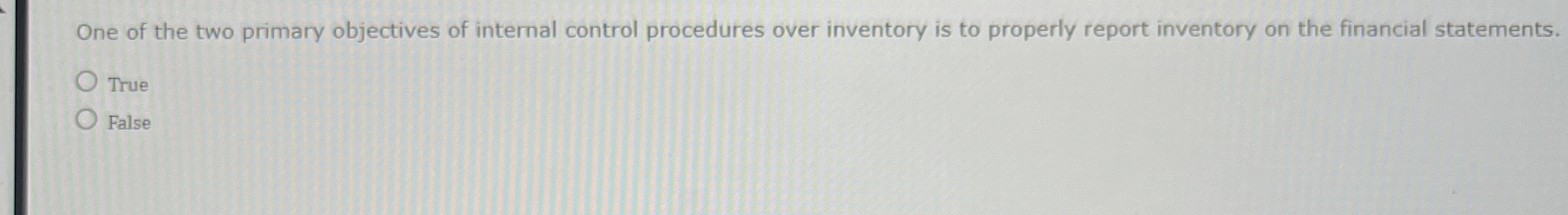 Solved One of the two primary objectives of internal control | Chegg.com