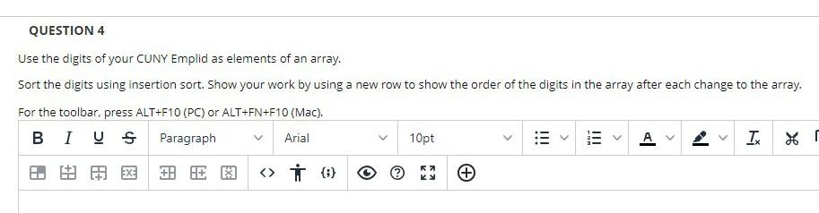 Solved QUESTION 4 Use the digits of your CUNY Emplid as | Chegg.com