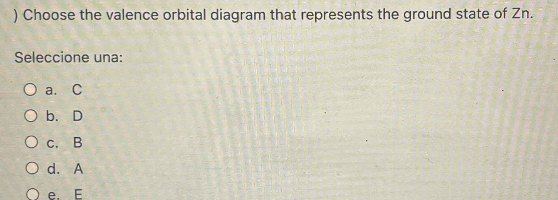Choose the valence orbital diagram that represents | Chegg.com