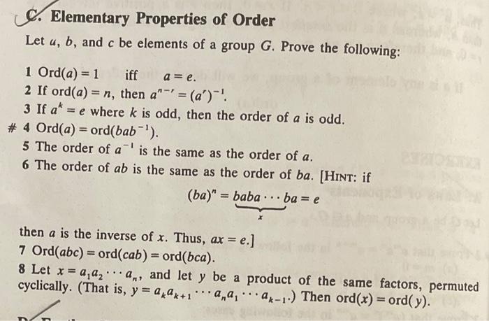 Solved C. Elementary Properties of Order Let u, b, and c be | Chegg.com Solved C. Elementary Properties of Order Let u, b, and c be | Chegg.com