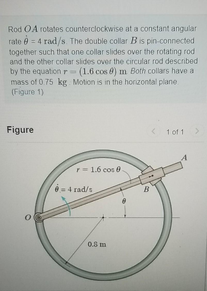 Solved Rod O A rotates counterclockwise at a constant | Chegg.com