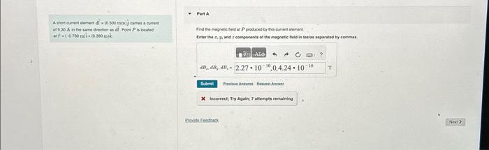 Enher the x,1 and z componente of the magnetic theld | Chegg.com