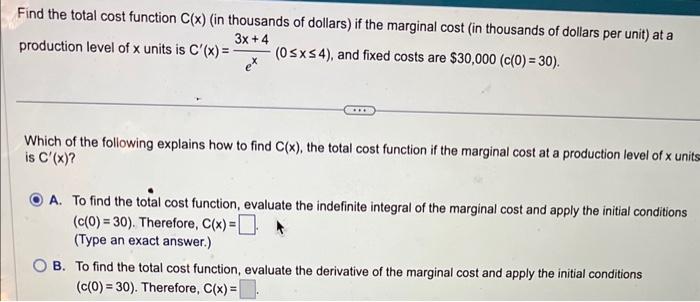 Solved Find the total cost function C(x) (in thousands of | Chegg.com