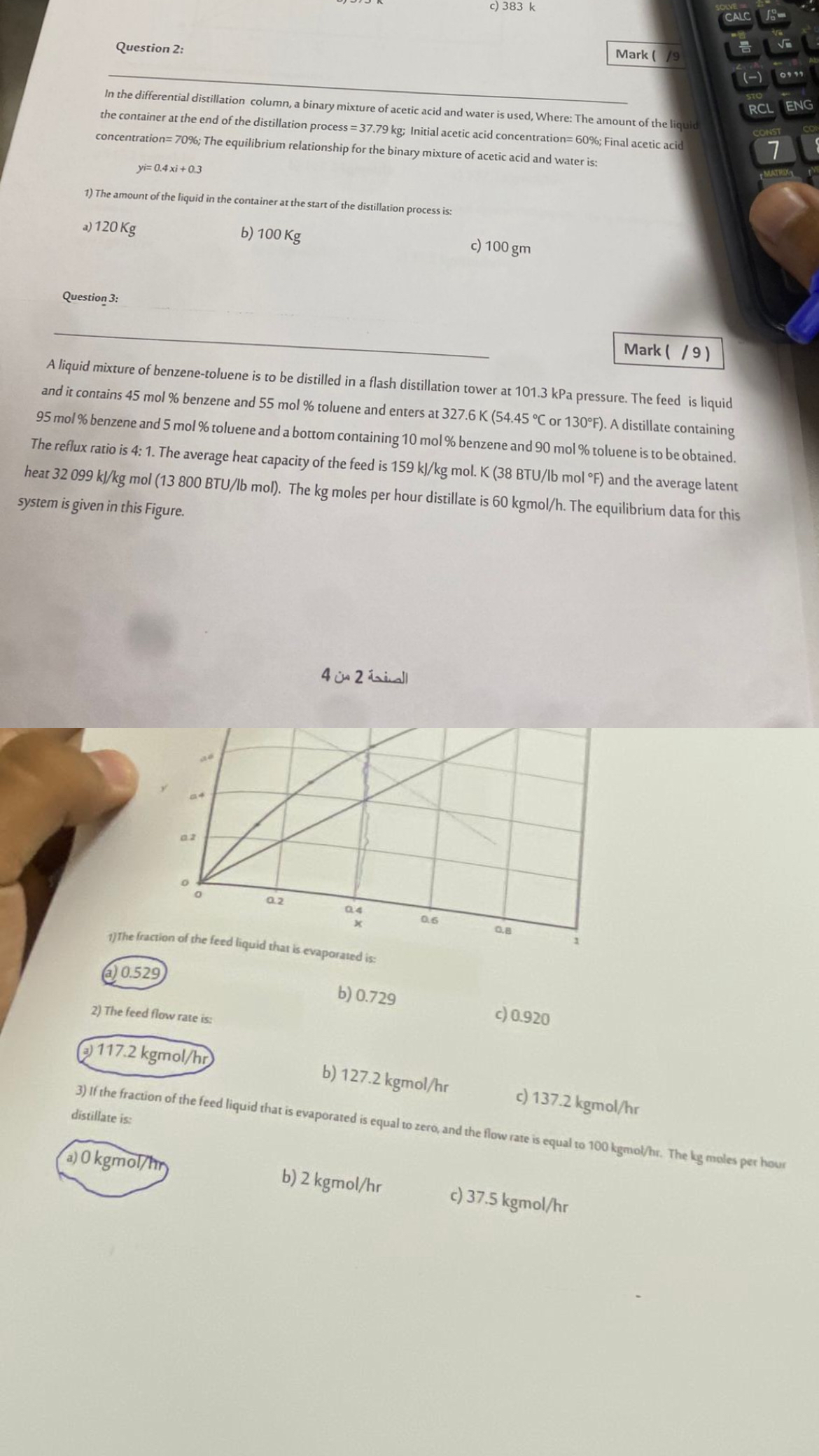 Solved Question 2:Mark (In the differential distillation | Chegg.com