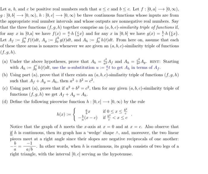 Solved Let a,b, and c be positive real numbers such that a≤c | Chegg.com