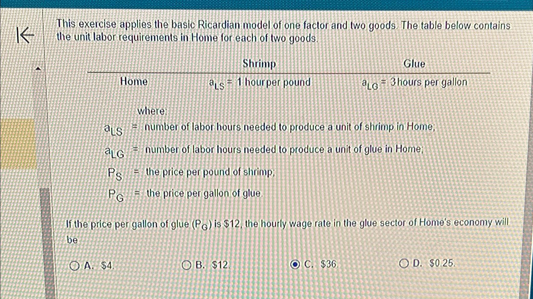 Solved This exercise applies the basic Ricardian model of | Chegg.com