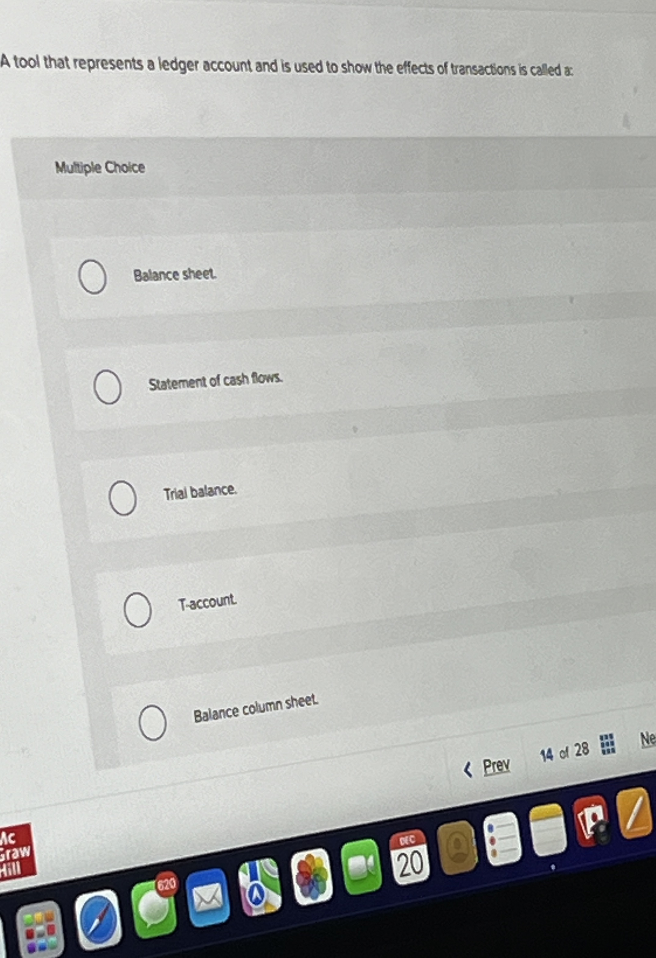 Solved A tool that represents a ledger account and is used | Chegg.com