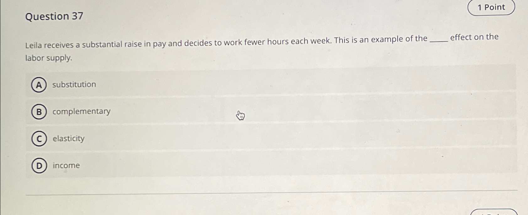 Solved Question 37Leila receives a substantial raise in pay | Chegg.com
