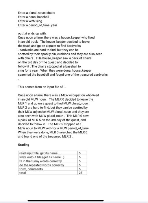 Solved mad.pdf Madlib from Files ITP-165 Intro C++ Goal | Chegg.com