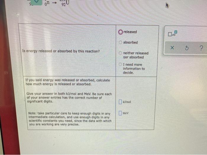 Solved NUCLEAR CHEMISTRY Calculating the energy change in a | Chegg.com