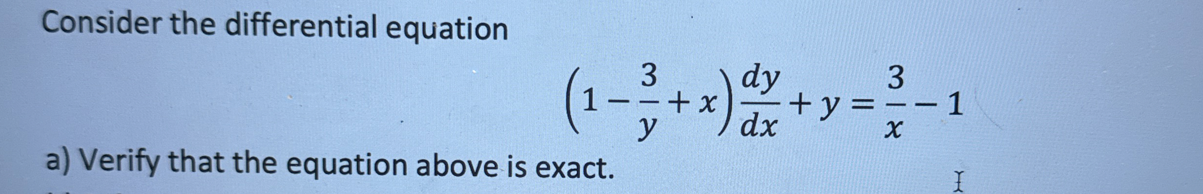 Solved Consider the differential | Chegg.com
