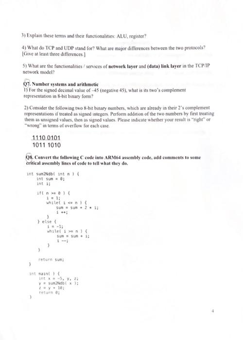 3) Explain these terms and their functionalities: | Chegg.com