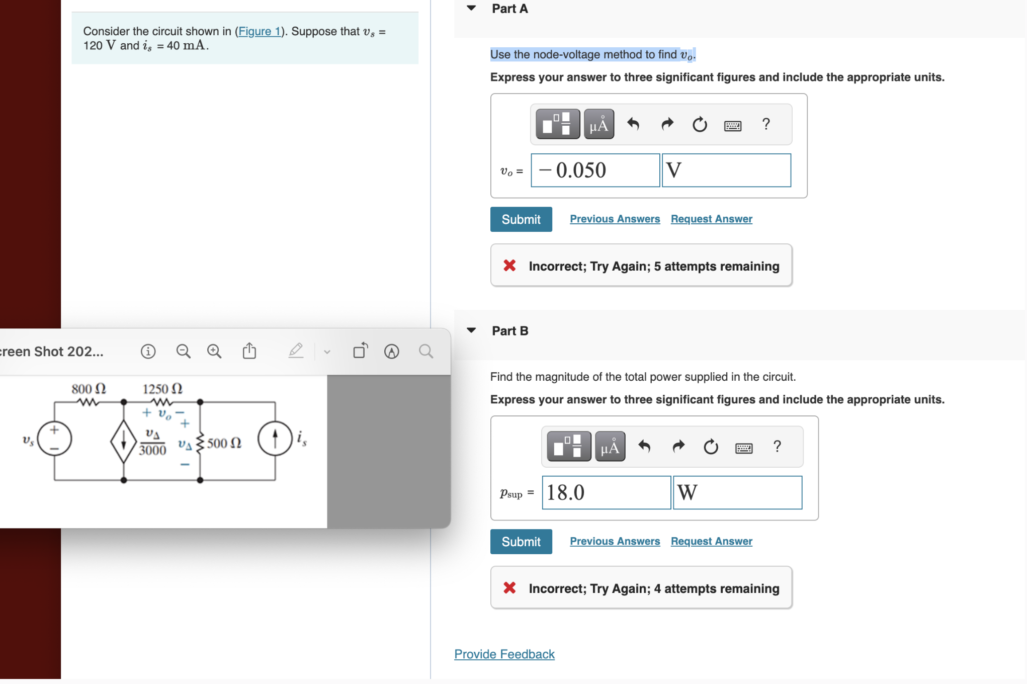 Solved Part BFind the magnitude of the total power supplied | Chegg.com