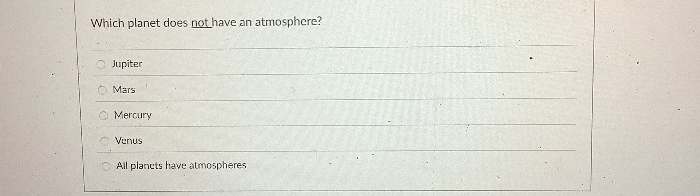 Solved Which planet does not have an | Chegg.com