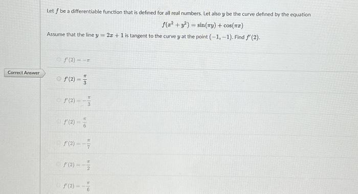 Solved Let f be a differentiable function that is defined | Chegg.com