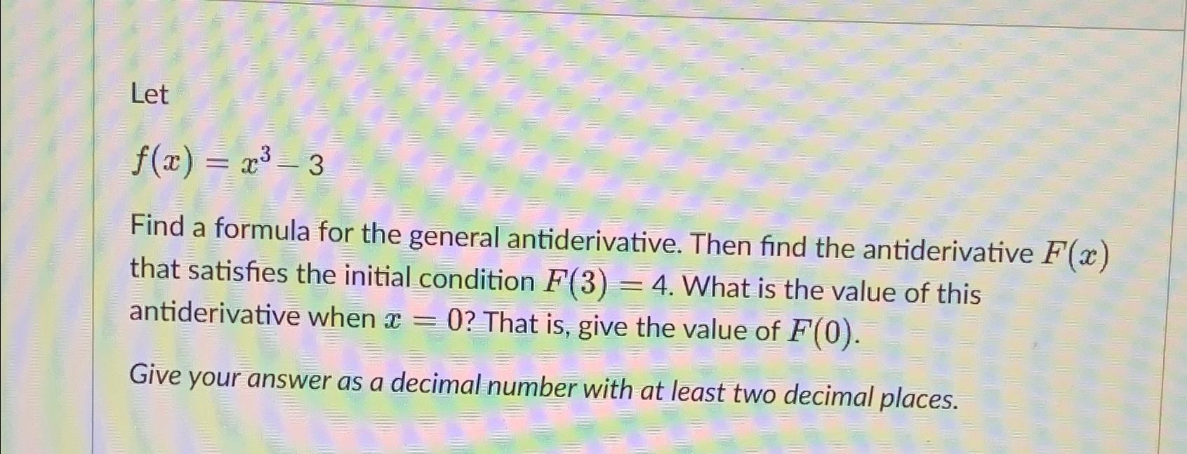 Solved Letf(x)=x3-3Find a formula for the general | Chegg.com