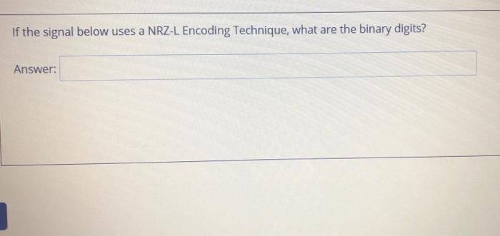 If the signal below uses a NRZ-L Encoding Technique, | Chegg.com