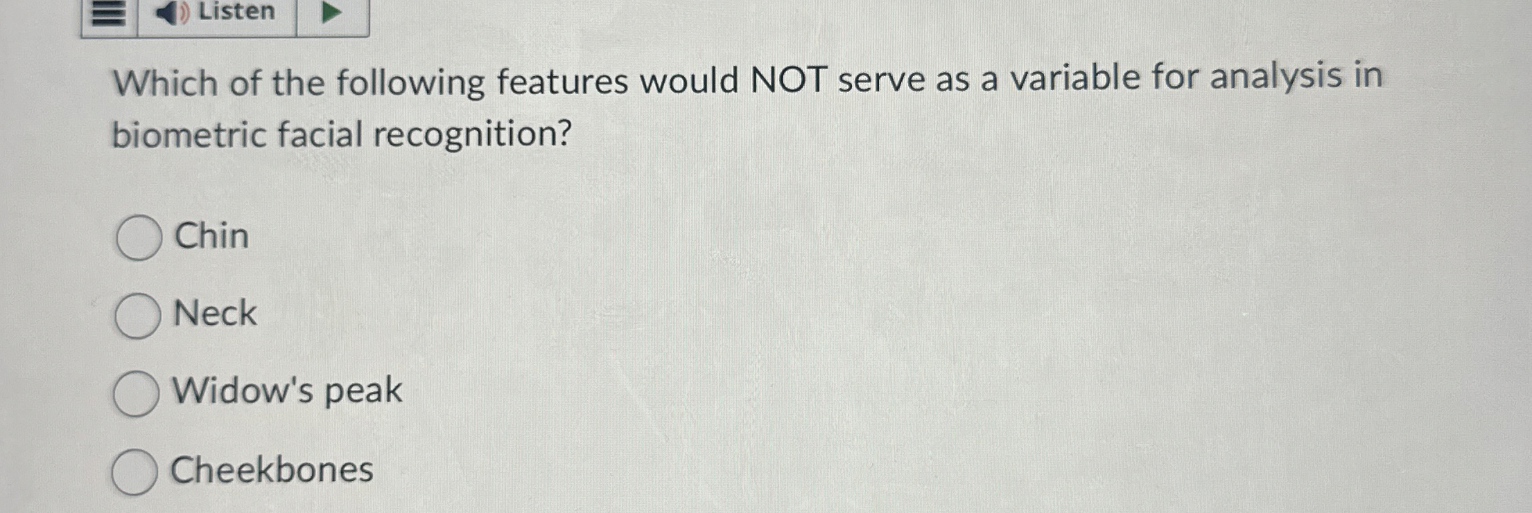 Solved ListenWhich of the following features would NOT serve | Chegg.com