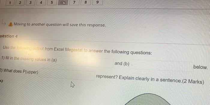 Solved Use the following output from Excel Megastat to | Chegg.com