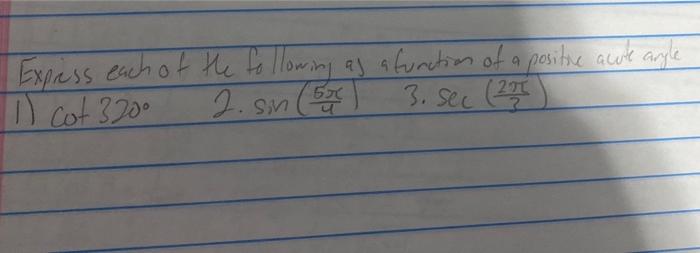 Solved Express each of the following as a function of a | Chegg.com