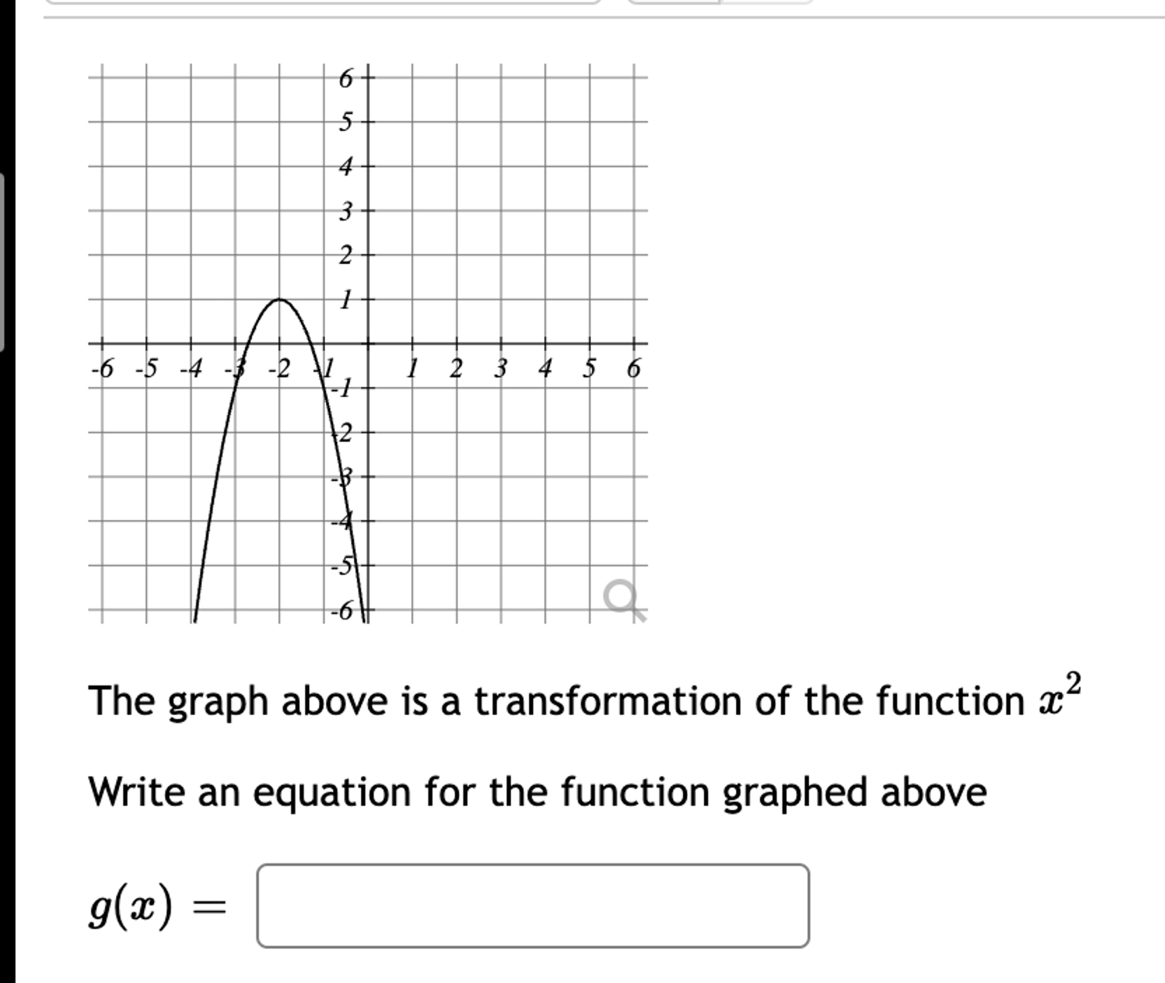 The graph above is a transformation of the function | Chegg.com