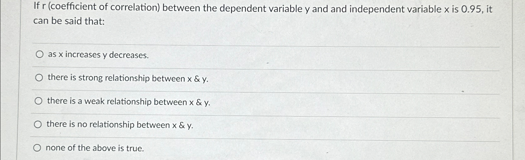 Solved If r (coefficient of correlation) between the | Chegg.com