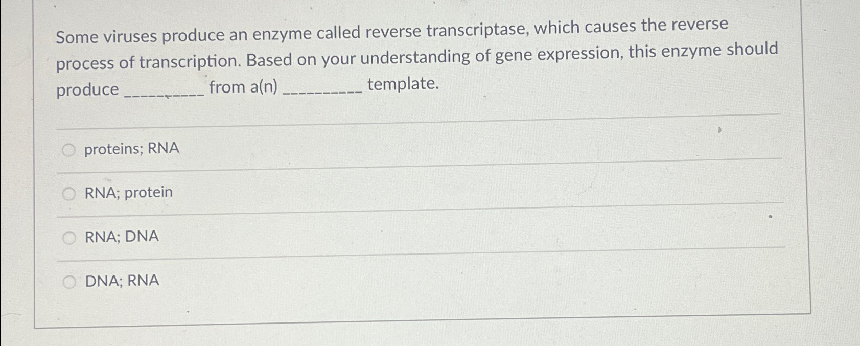 Solved Some viruses produce an enzyme called reverse | Chegg.com