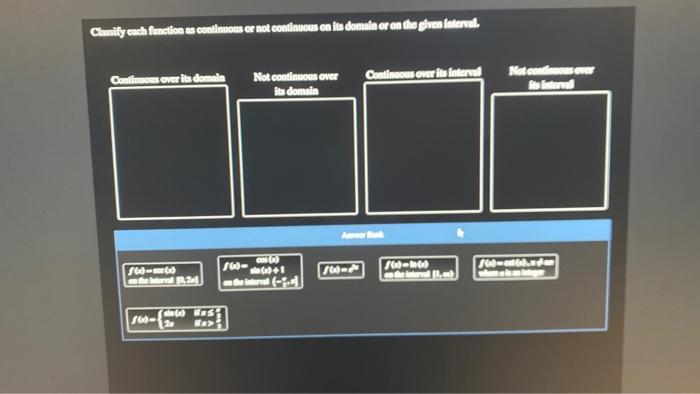 Solved Classify each function as continuois or not | Chegg.com