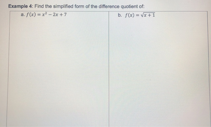 Solved Example 4: Find the simplified form of the difference | Chegg.com